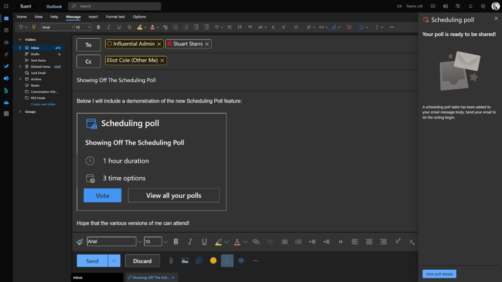 How to use Outlook's Scheduling Poll feature | Influential Software